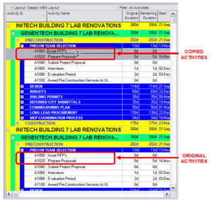 Copying Activities Between Projects - DRMcNatty & Associates
