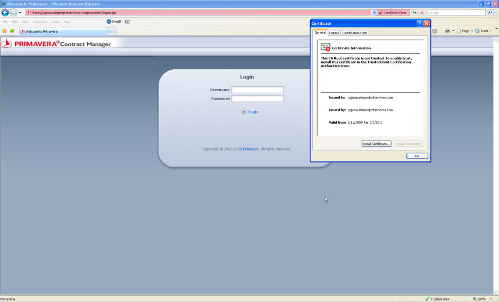 SSL Security Certificate Error - DRMcNatty & Associates